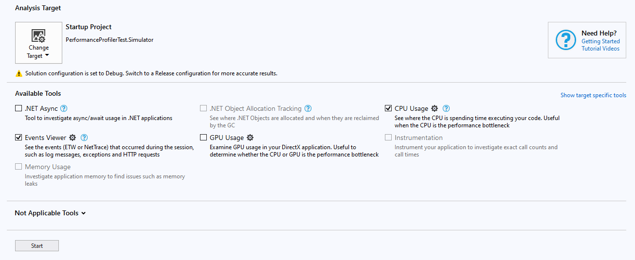 Use Visual Studio Performance Profiler For OpenSilver Projects Use Visual Studio Performance Profiler For OpenSilver Projects